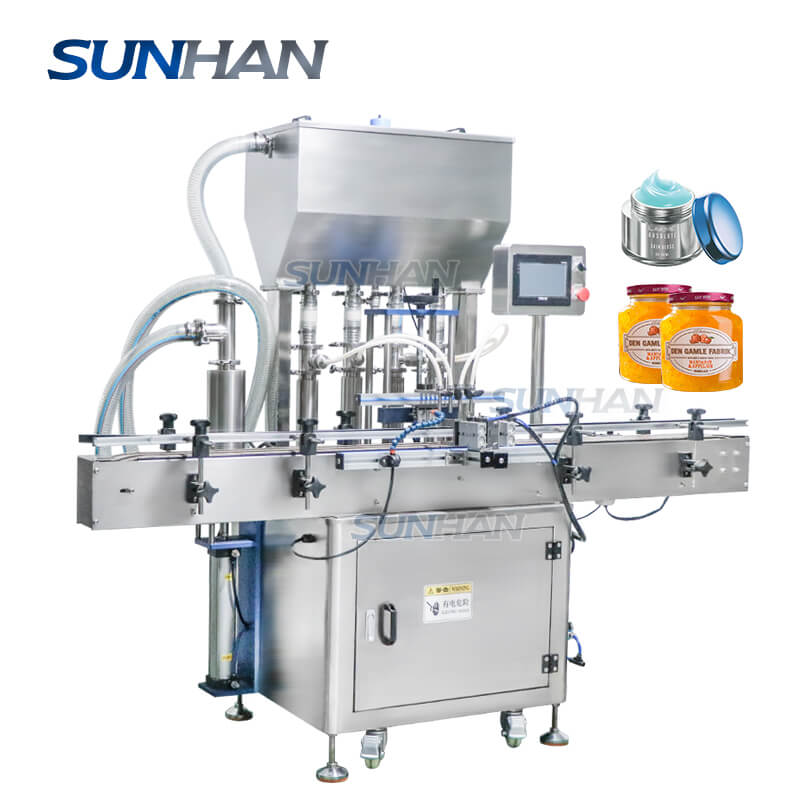 Automatic 4 Heads Piston Pump Bottled Sauce Honey Chocolate Jam Filler ...